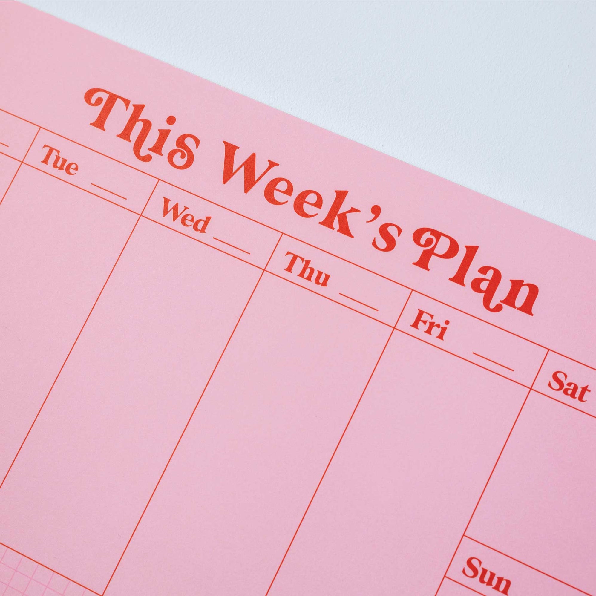 A4 Weekly Planner Pad – Pink & Red Desk Organiser | 100% Recycled ...