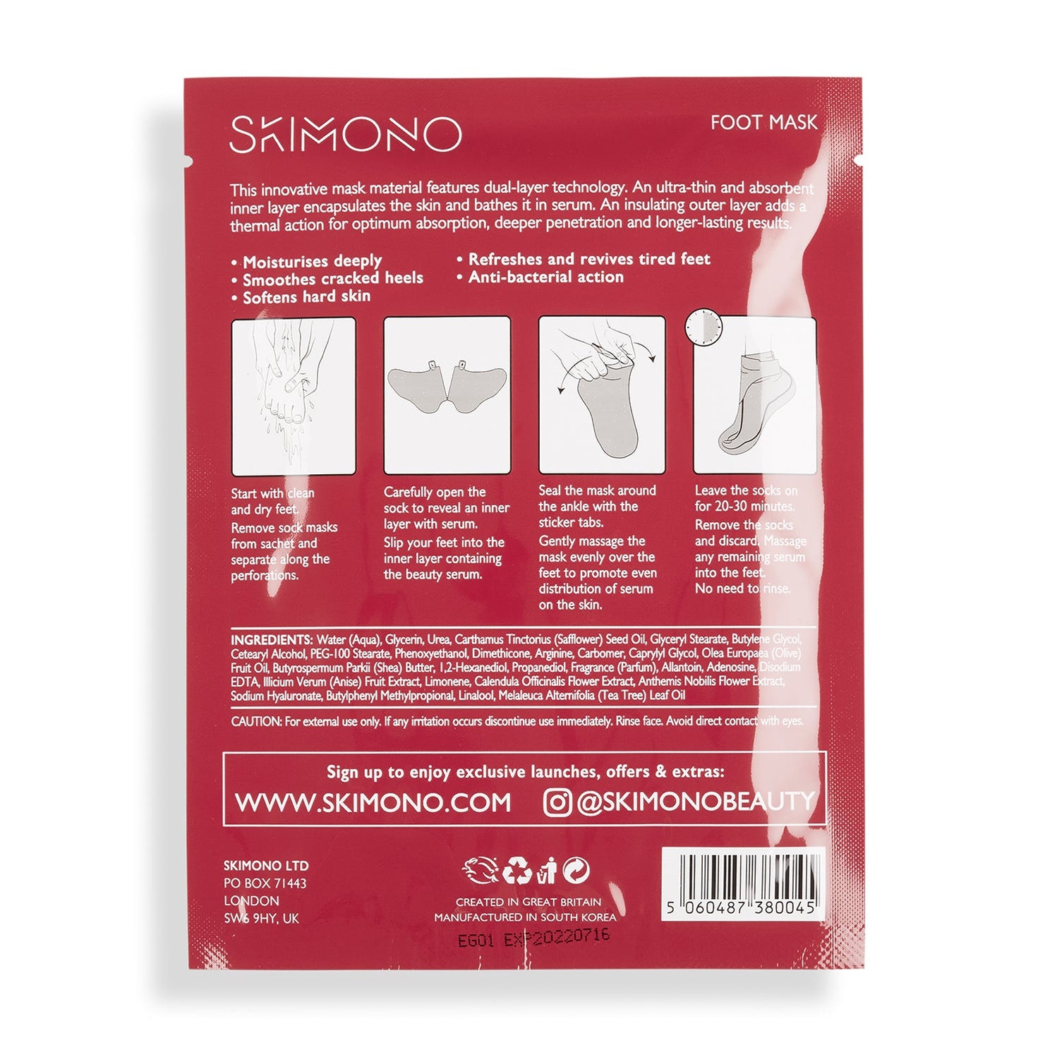 Skimono Total Conditioning+ Foot Masks (4 Pack) | Deeply Moisturising ...